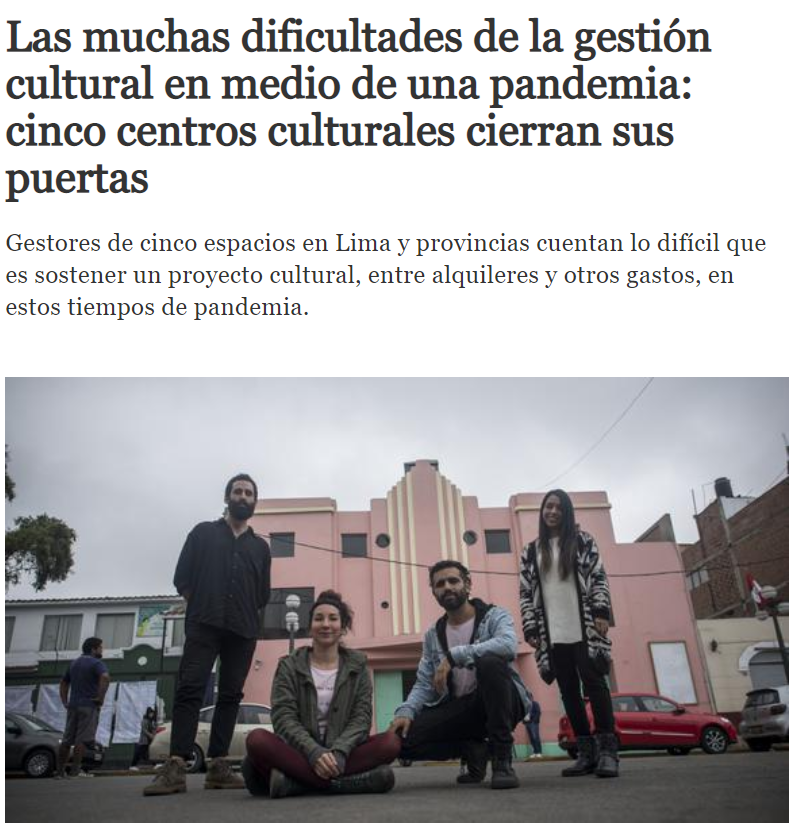 Espacios culturales en pandemia | Nodos Culturales Perú